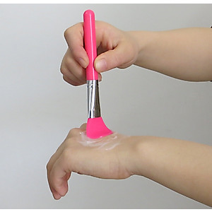 LORMAY 7 Pcs Silicone Brush applicator kit for UV Resin Epoxy Art Crafting and Cream Makeup Products (Red)