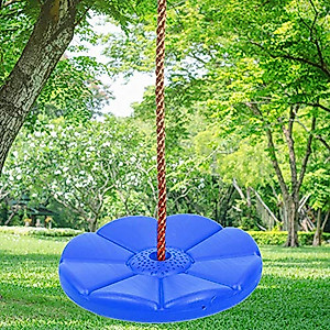 Saucer Tree Swing for Kids Adults，Climbing Rope Tree Swing Indoor Outdoor Disc Hanging Seat Playing Outdoor Play Equipment Children Toys(蓝色)