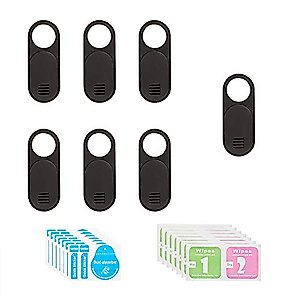 Webcam Cover, Sonku 7 Pack Web Camera Bloker Compatible with Laptop, PC, MacBook, iMac, Computer, iPad, Pro, Smartphone, Ultra Thin Design Protect Your Privacy Security Digital Sliding Covers - Black