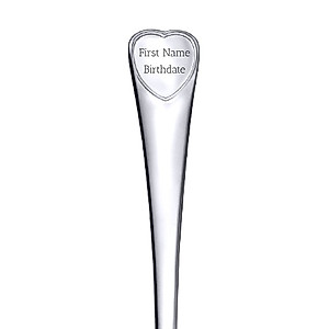 Personalized Baby Feeding Spoon | Custom Engraving Name & Birthdate | Keepsake Gift (Stainless Love Lasts)