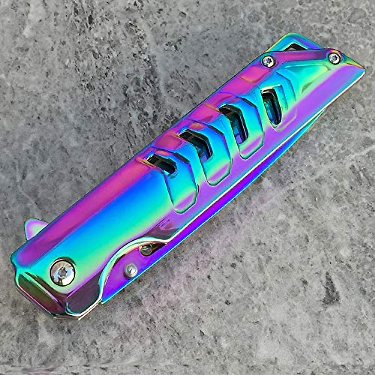 Falcon KS4621 8.5" Multicolor Folding Pocket Knives with 2.5" in Clip Point Blade for Outdoor,Tactical, Survival and EDC