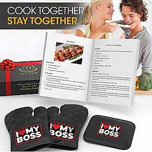 DELUXY Funny Couples Aprons- Gift For Couples, His and Her, Bridal Shower Gag Gifts, Engagement, Wedding, Gay, Lesbian Wedding Gifts, Parents Anniversary Present.