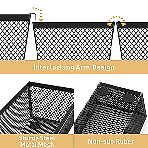 Silverware Organizer for Kitchen Drawer Utensil Cutlery Tray with Interlocking Arm Mesh Metal Flatware Storage Slip-proof for Knives, 6 Compartment by FURNINXS