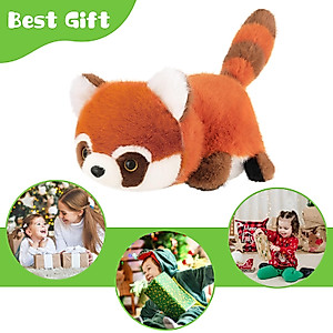 COKEYIOG Red Panda and Panda Stuffed Animal,2 in 1 Panda Plush 8.7in Cute Sensory Fidget Stuffed Animals Soft Red Panda Pillow Toy for Kids Adults Girls Boys