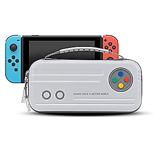 Geekshare Vintage Time Machine Carry Case Compatible with Nintendo Switch/Switch OLED - Portable Hardshell Large Capacity Travel Carrying Case fit Switch Console and Accessories(Gray)