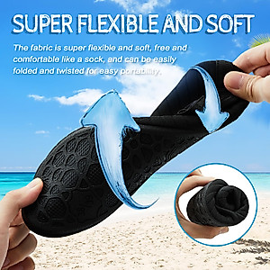ANLUKE Water Shoes Barefoot Aqua Yoga Socks Quick-Dry Beach Swim Surf Shoes for Women Men Black/Solid 34/35