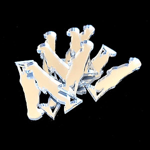 Super Cool Creations Meerkat Shaped Crafting Mirrors, Set of 10, Many Colours, Shatterproof Acrylic, Blue Mirror, Pack of 10 x 10cm