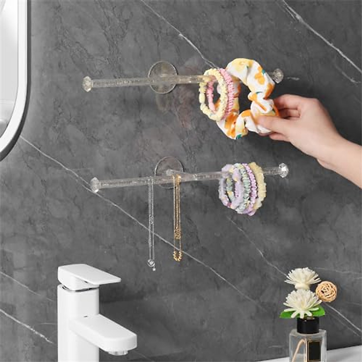 Ralondbey Convenient Suction Cup Towel Practical Storage Holder Rack Easy to Install Towel for Bathroom and Kitchen