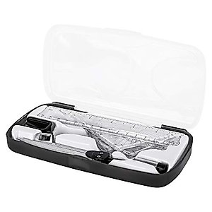 Amazon Basics 10-Piece Math Kit - Includes Compasses, Graphite, Eraser, Sharpener, Protractor, Triangles, Ruler, and Carrying Box