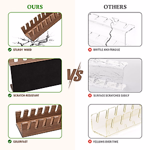 2 Pack Hat Stand for Baseball Caps Display, No Install Wooden Hat Organizer for 14 Baseball Caps for Closet, Bedroom, Dresser, Entrance (Dark Brown)