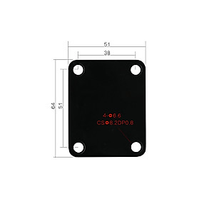 Metallor Guitar Neck Plate Standard 4 Holes with Screws 64 x 51mm Compatible with Strat Tele Style Electric Guitar Jazz Bass Parts Replacement Pack of 1Set Black.