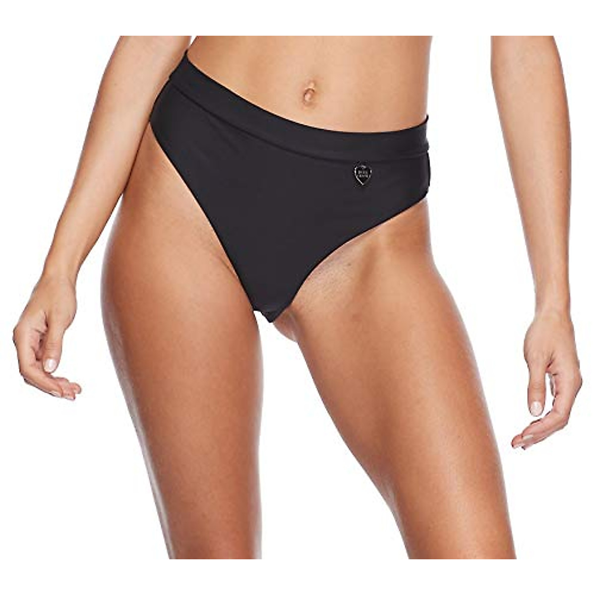 Body Glove Women's Standard Marlee High Waist Solid Bikini Bottom Swimsuit, Smoothie Black, Small