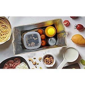 RUNHENG Canvas Lunch Bag, Waterproof Lunch Box with 2 Magnetic Buckles,Insulated Bag – Reusable Waterproof Tear, Leak Resistant, Spill Proof Thermal Cooler Lunch Box