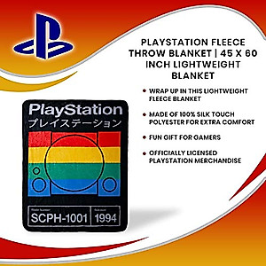 JUST FUNKY Playstation Soft Fleece Throw Blanket | 45 x 60 Inch Lightweight Cozy Blanket