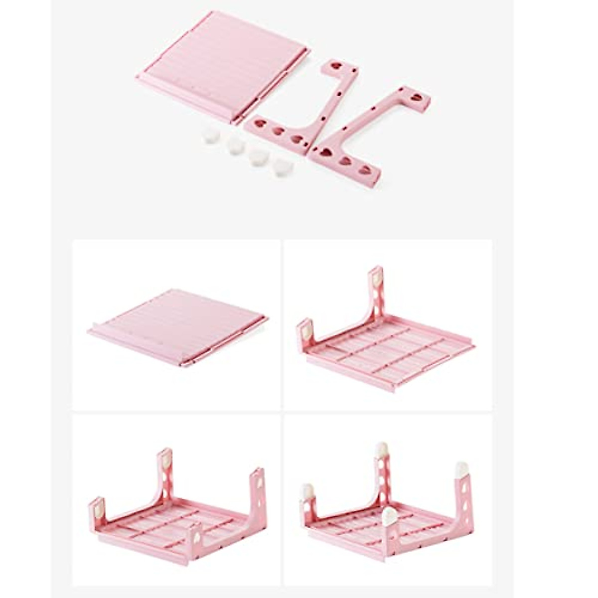 STOBAZA Heel Shoes Double-Layer Slots Bracket Home Footwear Adjustable Space Household Holder Stand Entryway Plastic Liftable Simple Kids Organizing Storage Sneakers Organizer High Saving