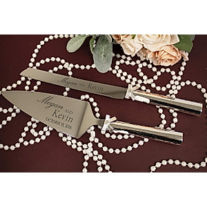 Kate Spade Bridal Grace Ave Personalized Wedding Cake Knife and Server Set, Custom Engraved Wedding Cake Cutting Set, Gifts and Accessories for Bride and Groom
