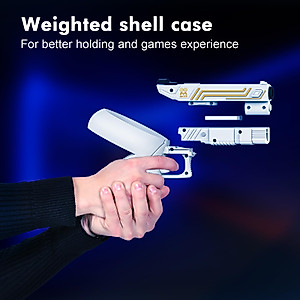 AMVR VR G-un Stock Cover Compatible with Oculus Quest 2 - Weighted Hard Grips for Meta Quest2 Controllers Enhanced FPS Games Reality Holding Feels, Anti Slip Handle Shell Case Protector