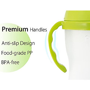 Baby Bottle Handles for Comotomo 5 Ounce & 8 Ounce Silicone Baby Bottles, Compatible Comotomo Bottle Holder for Baby, Pack of 2, Green