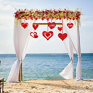 40 PCs Valentine's Day Glittering Red Heart Hanging Decoration, Foil Red Hearts Ceiling Ornaments for Engagement, Wedding, Anniversary, Bridal Shower, Mother's Day, Anniversary Party Decor Supplies