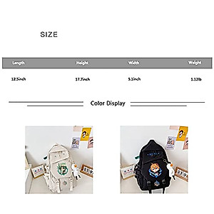 Genshin Impact Xiao Backpacks Bookbag bag Daypack for Teens Adult Large Capacity Travel Bag 18" With Cute Doll of Bunny