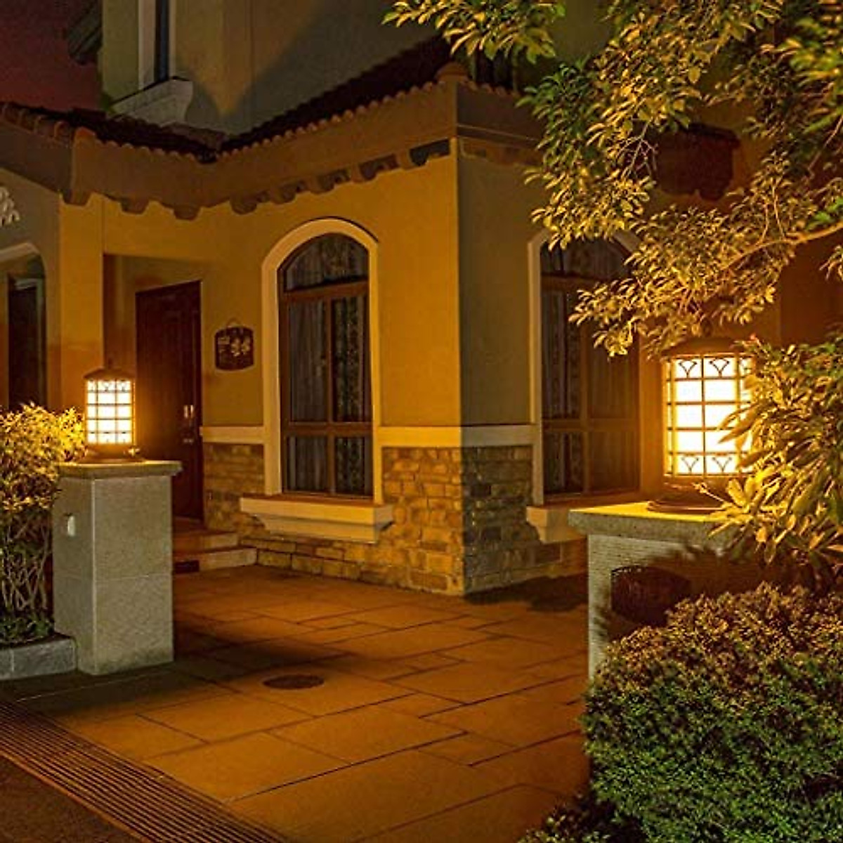 OUUED European Wall Light E27/E26 Column Head Lamp Wall Lamp Waterproof Home Garden Lamp Garden Villa Hotel Door Pillar Lamp