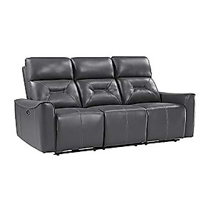 Lexicon Edelweiss Power Double Reclining Sofa, Dark Gray