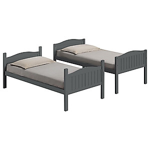 Grey Twin/Twin Bunk Bed with Arched Headboard