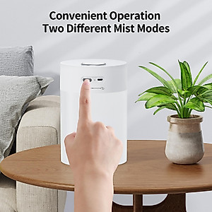 SmartDevil Small Humidifier, 600ml Portable Mini Humidifier, USB Personal Desk Humidifier for Bedroom, Plants, Office, Travel, Nightstand with Night Light, Auto Shut-Off, Super Quiet, White