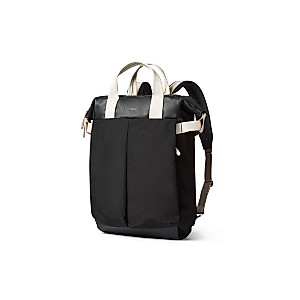 Bellroy Tokyo Totepack - Premium Edition (Convertible Leather Panel Fashion Backpack/Tote Bag, Fits 16” Laptop) - Black Sand