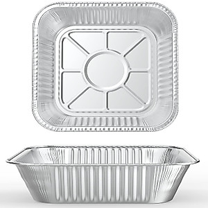 WANBAO 30 Pcs Disposable Aluminum Tin Foil Baking Pans Bakeware Square 8'' X 8'' X 2'' Inch Meal Prep for Catering, Baking Cakes, Breads, Brownies, Bread, Meatloaf, Lasagna
