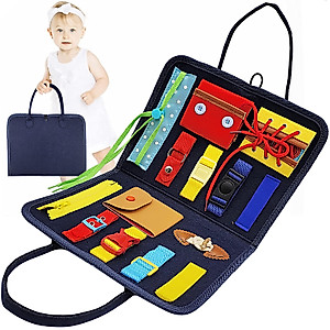 Visen Toddler Busy Board Toys,Preschool Educational Learning Toys,Kids Learn to Dress Buckle Basic Skills,Montessori Toys for Toddlers,Sensory Toys for Toddlers 1-6 Year Old Boys/Girls Gift