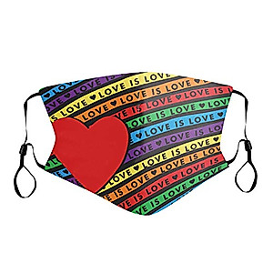 LGBTQ Gay Pride Mouth Face Protective Gear, Adults Rainbow Adjustable Washable Reusable Dustproof Cotton Cloth Covering (5 Colors, 5 Pcs)
