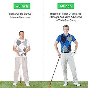 Zeonetak Golf Swing Trainer Aid - Golf Swing Training, Practice Warm-Up Stick for Strength,Rhythm, Flexibility, Tempo, and Balance Suit for Indoor & Outdoor (40 Inches, RED)