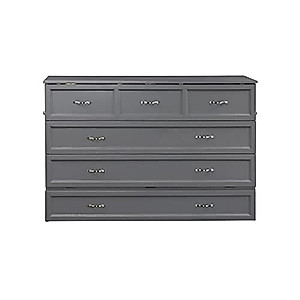 AFI Deerfield Murphy Bed Chest with Charging Station, Queen, Grey