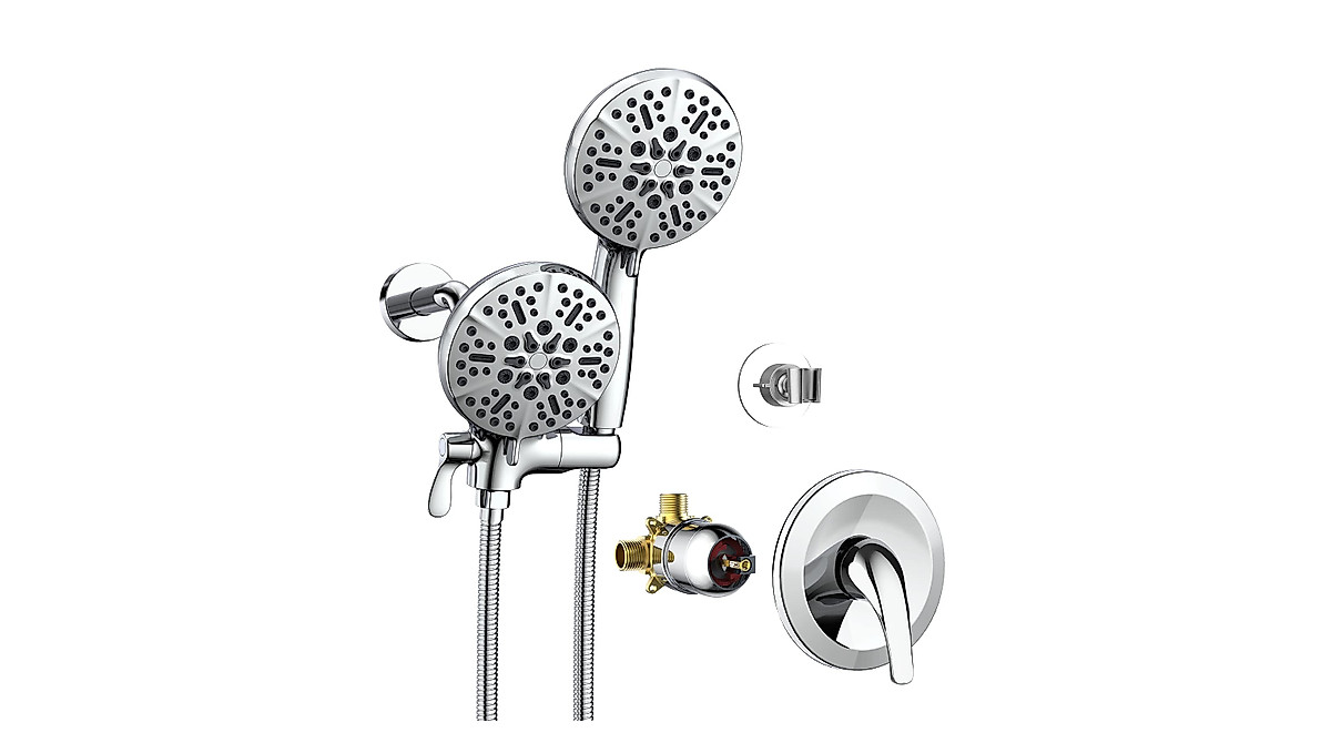 Astomi Dual Shower System - 63 Spray Settings & High Pressure Rain Shower