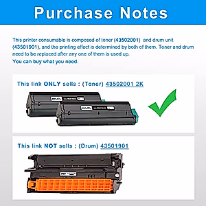LCL Compatible Toner Cartridge Replacement for OKI 43502001 7000 Pages B4550 B4550n B4600 B4600n (2-Pack Black)