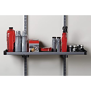Rubbermaid FastTrack Rail Large Shelf Organization System, Holds up to 50 Pounds, Ideal for Cleaning Products, Garden Supplies, Laundry Products