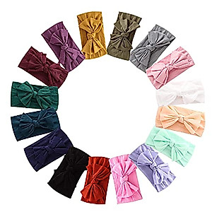 Prohouse 16PCS Baby Nylon Headbands Hairbands Hair Bow Elastics for Baby Girls Newborn Infant Toddlers Kids