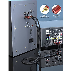 SOUNDFAM RCA to XLR Female Cable 10 Feet, 2 RCA Male to 2 XLR Female Phono Cable Adapter, Balanced 3pin XLR to Unbalanced RCA Speaker Cable for Amplifier Mixer Microphone - Wine Red…