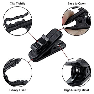 MUZHI Headphone Clip,Small Cable Clothing Clips,Earbud Clip to Keep Earphone/Microphone Cord in Place for 1.5mm Wire Diameter Round Wire Earphone 1 Inch Length,20Pcs (Black)