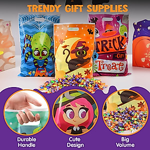 JOYIN 72 Pcs Halloween Goodie Bags, Halloween Candy Bags in 6 Designs for Kids Snacks Party Favors, Trick or Treating Bag for Halloween Party Supplies, Snacks Stuffers Prizes