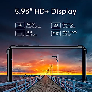 OUKITEL WP20 Pro Rugged Smartphone, 4GB+64GB Octa-Core 5.93" Rugged Phone Android 12, 6300mAh Battery, IP68 Waterproof, 20MP Camera, Global Version 4G LTE Cell Phone, Face ID+Fingerprint, NFC, Orange