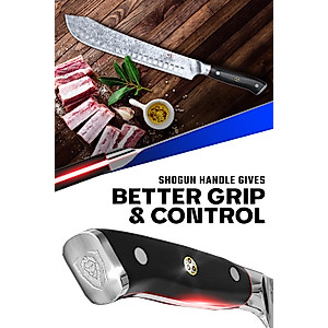 DALSTRONG Bull Nose Butcher Knife - 10 inch - Shogun Series ELITE - Japanese AUS-10V Super Steel - Vacuum Heat Treatment - with Sheath - Meat, BBQ, Breaking Knife - Kitchen Knife - BBQ, Brisket