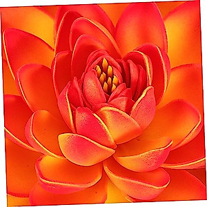 DECHOUS 6pcs White Lantern White Decorations Home Decoration Pool Decorations Artificial Floating Lilly Pads Red Artificial Flower Fake Plant Water Lily Betta Fish Aquatic Plants