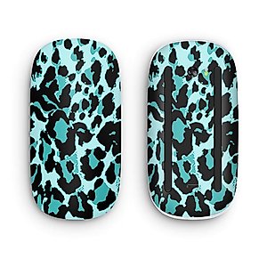 Design Skinz Vector Hot Turquoise Cheetah Print Vinyl Decal Compatible with The Apple Magic Mouse 2 (Wireless, Rechargable) with Multi-Touch Surface