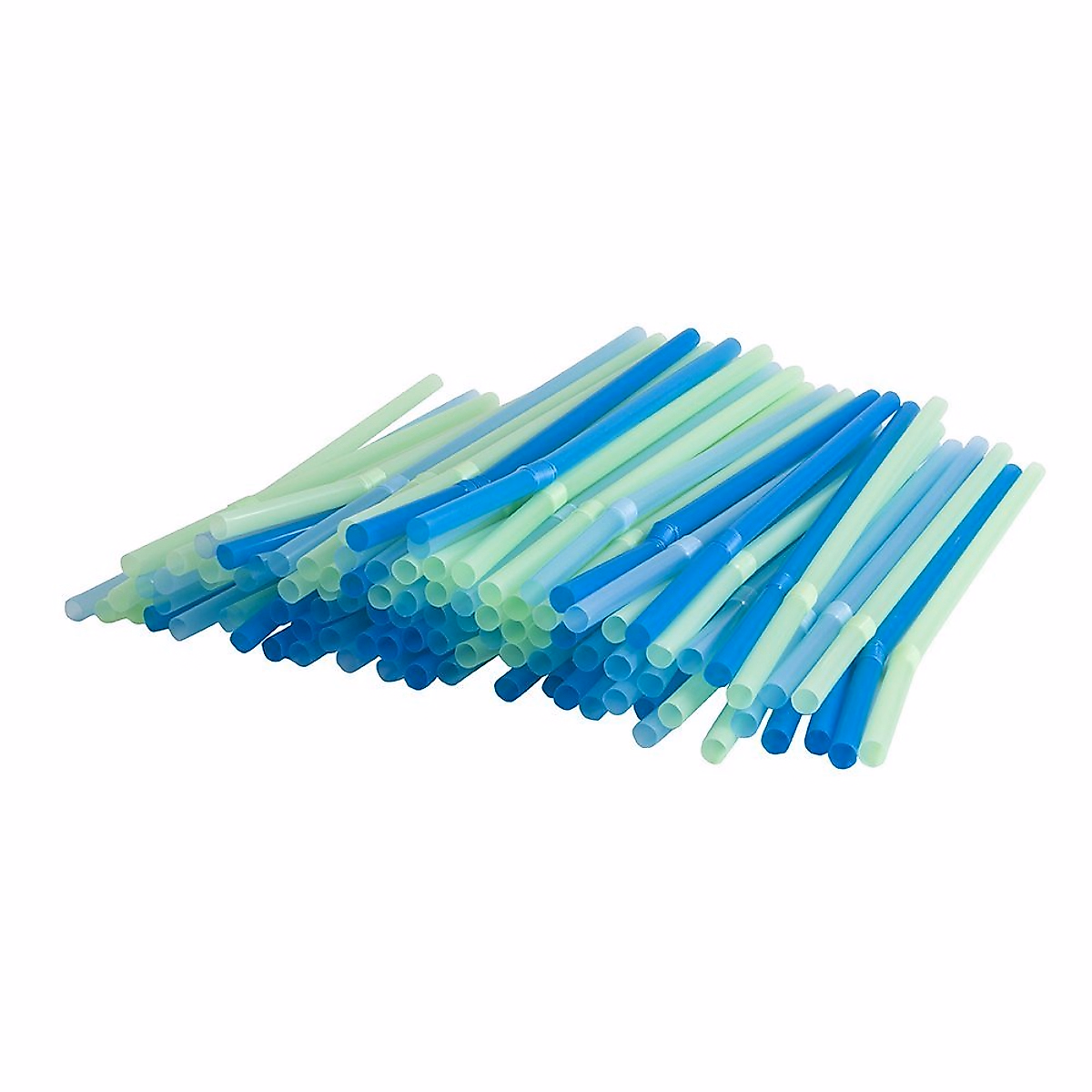 Flexible Straws Disposable Straws for Drinking, Flexible Straws for Parties, Straws for Kids and Adults Blue and Green, 100-Pack