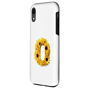 iPhone XR Letter O Initial Monogram Sunflower Minimalist Women Yellow Case