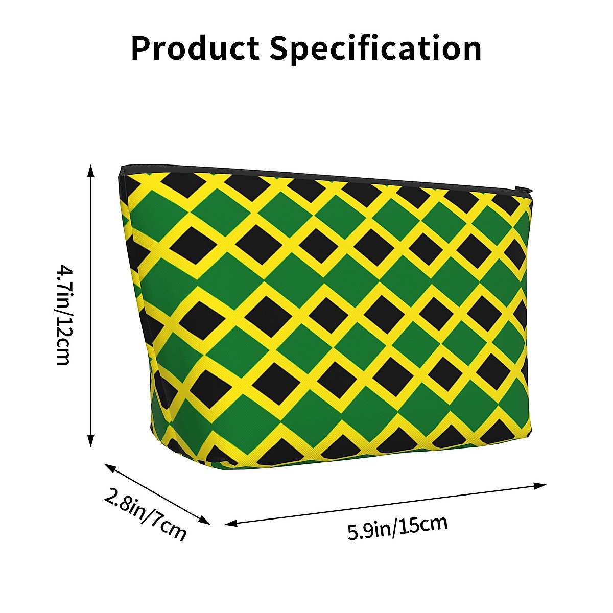 Small Makeup Organizer Bags Compatible with Jamaica Jamaican Flag, Waterproof Oxford Cloth Portable Pouch Lightweight for Women Office Outdoor Carrying