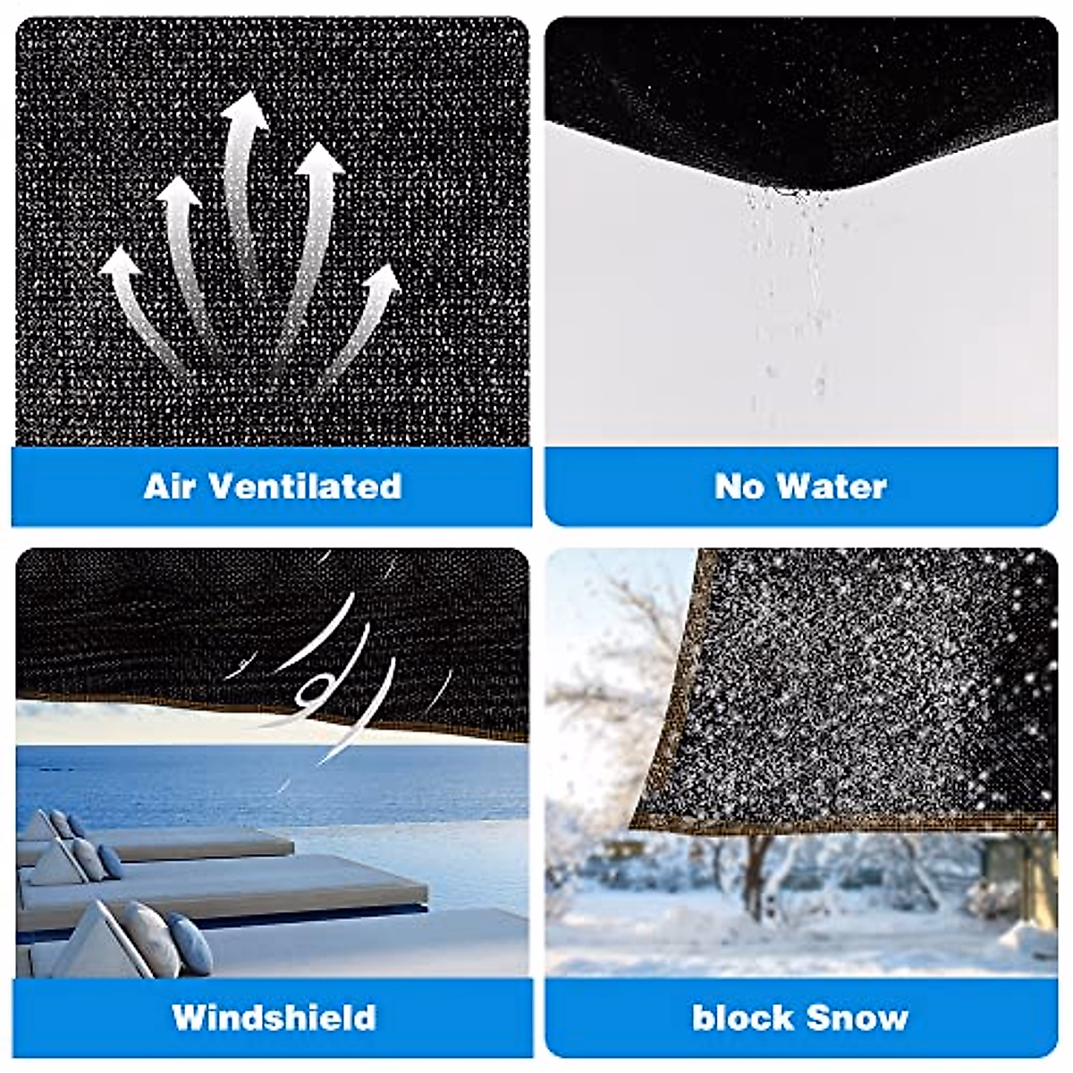 Taywes 90%-95% Shade Cloth, 6.5 Ft x 10 Ft Sunblock Shade Cloth Net, Anti-Aging Black Shade Mesh Tarp with Grommets,Garden Shade Mesh Tarp for Patio Plants Greenhouse Pools Chicken Coop Porch