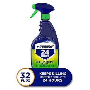 Microban 24 Hour Multi-Purpose Cleaner & Disinfectant Spray, Fresh Scent, 32 Fl oz